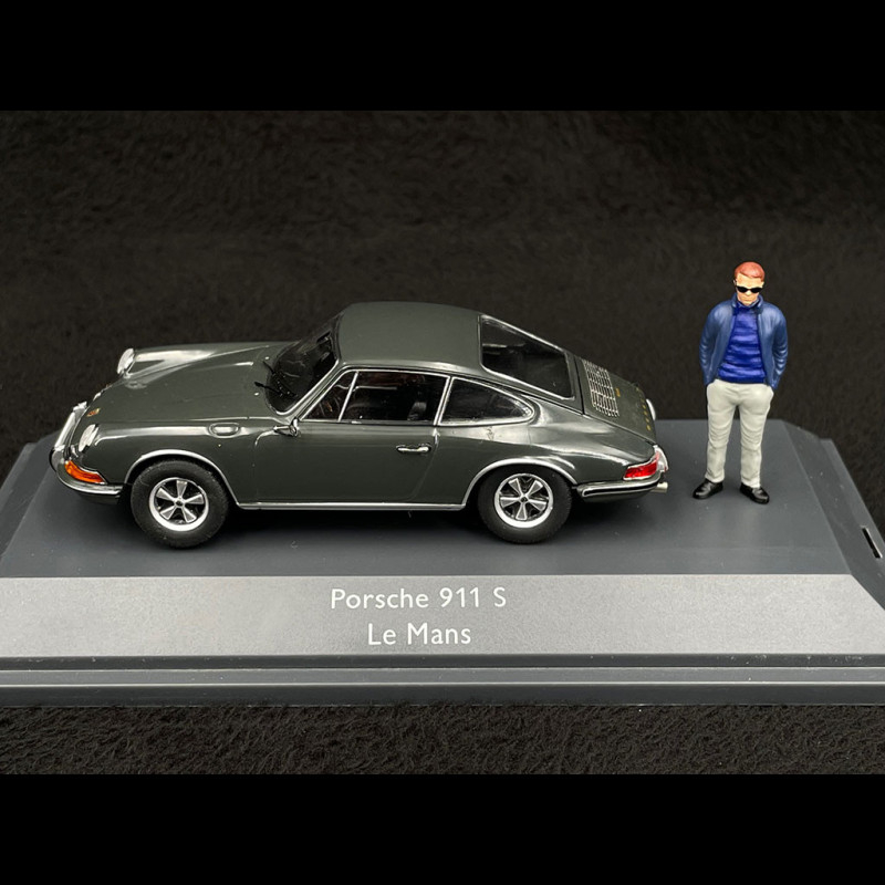 Porsche 911 S 1968 avec Figurine Steve McQueen / Film Le Mans Gris ...