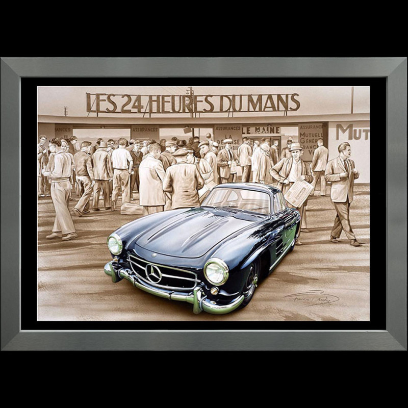 Poster Mercedes-Benz 300 SL 24h Le Mans 1955 Cadre Aluminium François ...