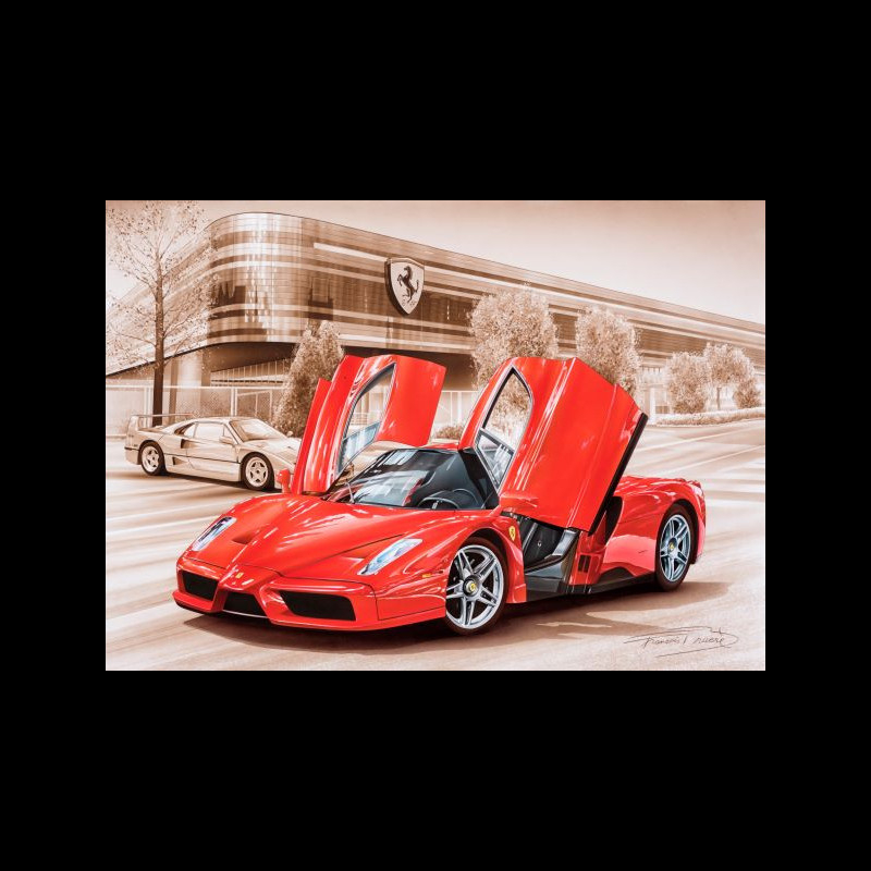 Poster Ferrari Enzo & F40 François Bruère - VA183