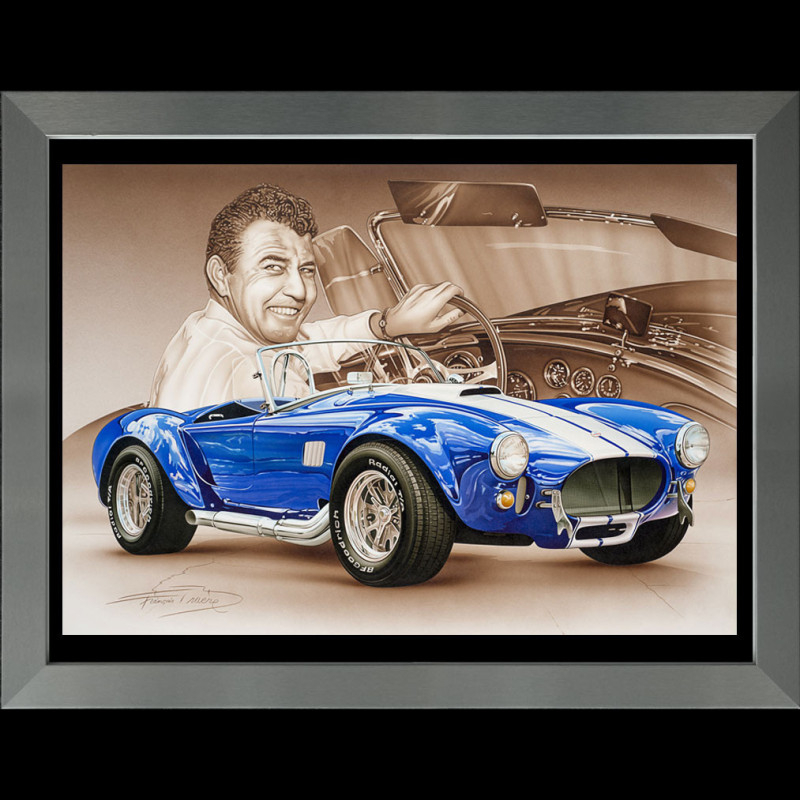 Poster AC Cobra 427 Carroll Shelby Cadre Aluminium François Bruère - VA113