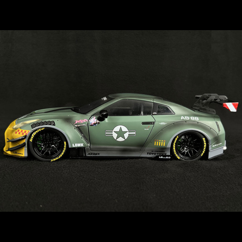 Nissan GTR R35 phase II LB Works 2022 Army Fighter Vert Kaki 1/18 ...