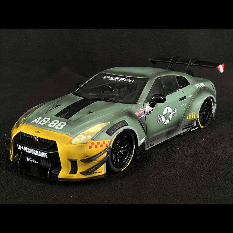 Nissan GTR R35 Mk II LB Works 2022 Army Fighter Khaki green 1/18 Solido ...