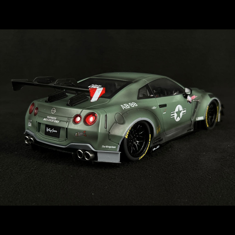 Nissan GTR R35 phase II LB Works 2022 Army Fighter Vert Kaki 1/18 ...