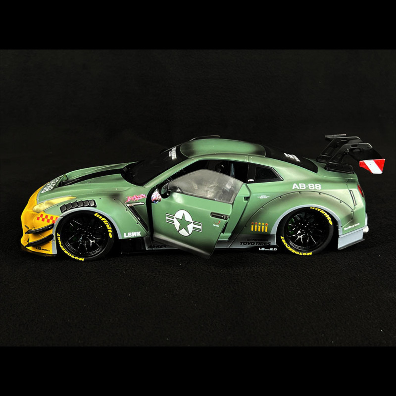 Nissan GTR R35 phase II LB Works 2022 Army Fighter Vert Kaki 1/18 ...