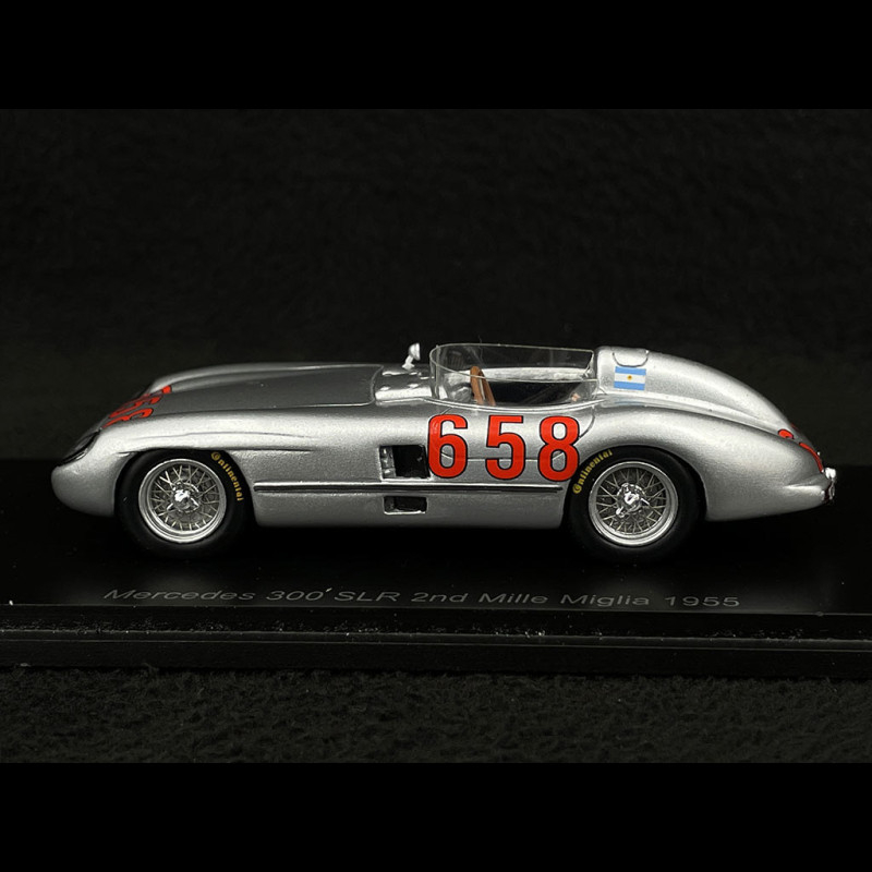 Juan Manuel Fangio Mercedes-Benz 300 SLR n° 658 2nd Mille Miglia 1955 1/43 Spark S5857
