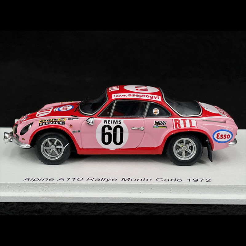 Alpine A110 1800 n° 60 Rallye Monte Carlo 1972 1/43 Spark S6109