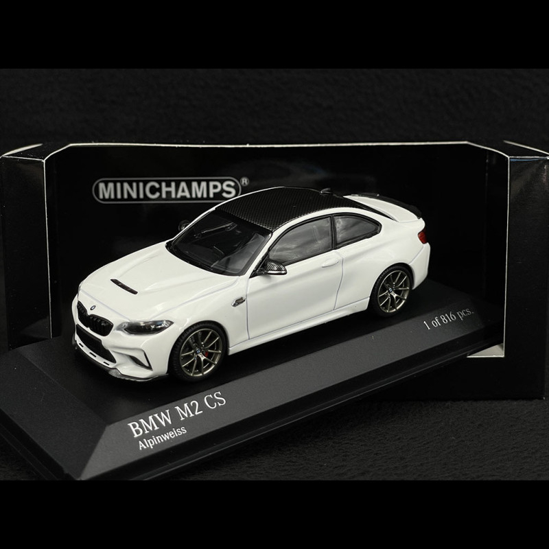 BMW M2 CS 2020 Type F87 White / Gold rims 1/43 Minichamps 410021020