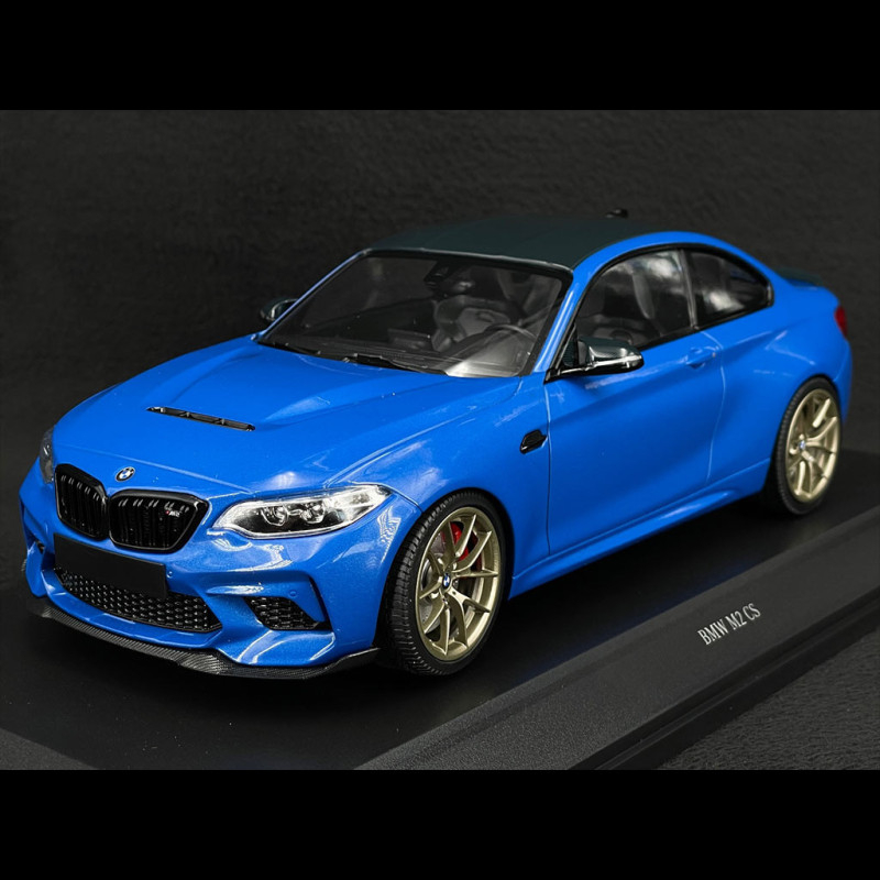 BMW M2 CS 2020 Typ F87 Blau metallic / Goldfelgen 1/18 Minichamps 155021027