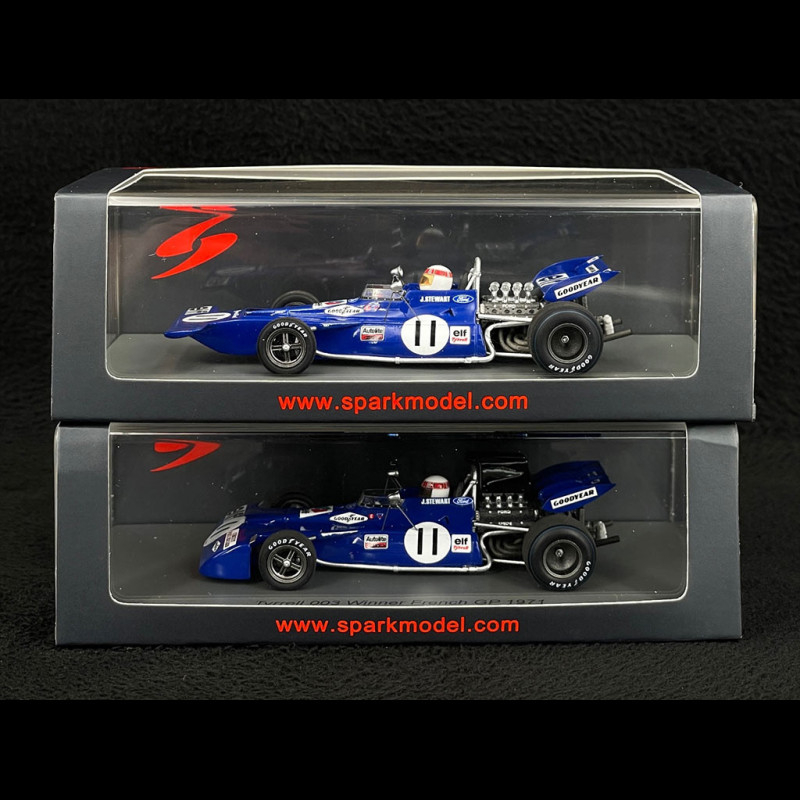 Duo Jackie Stewart Tyrrell 003 n° 11 Winner GP Monaco & GP France 1971 ...