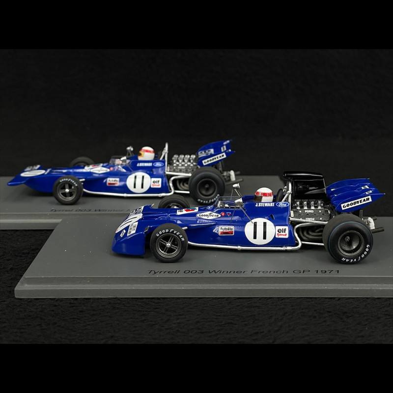 Duo Jackie Stewart Tyrrell 003 n° 11 Winner GP Monaco & GP France 1971 ...
