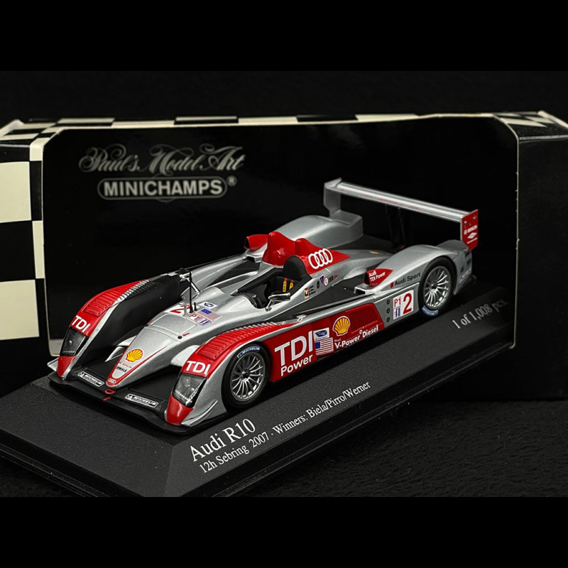 Audi R10 n° 2 Winner 12h Sebring 2007 1/43 Minichamps 400071692