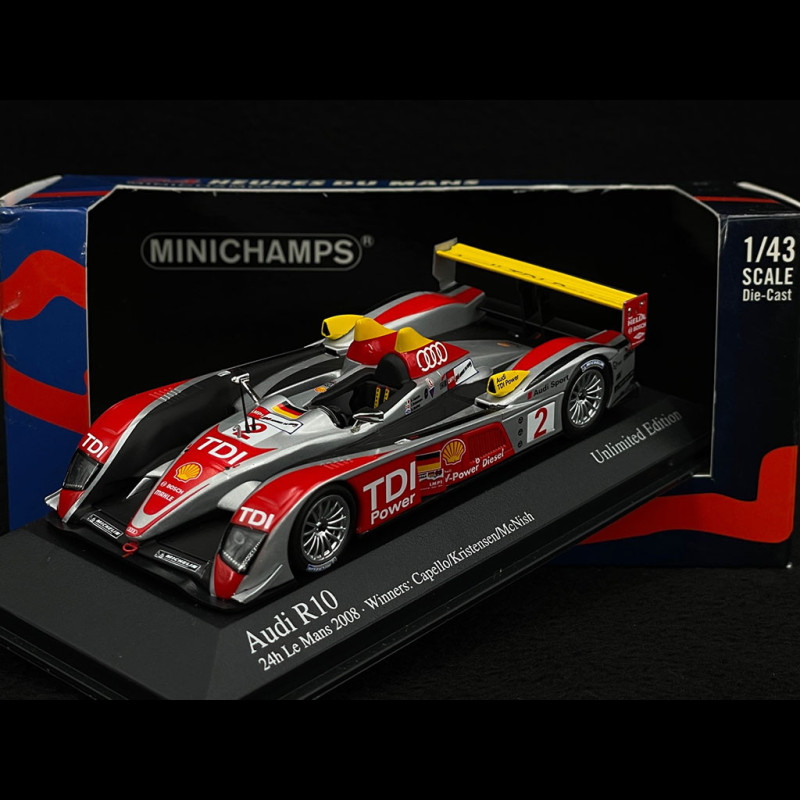 Audi R10 TDI n° 2 Vainqueur 24h Le Mans 2008 1/43 Minichamps 400089802