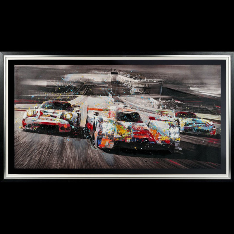 Porsche Frame 919 Hybrid 911 RSR Le Mans 24h Original illustration 80 x ...