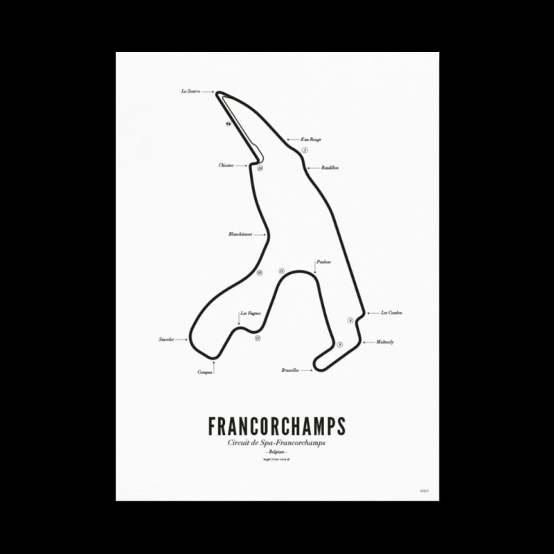Affiche Circuit Spa - Francorchamps A4 21 x 29,7 cm 24h Spa GP Belgique ...