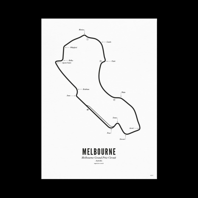 Poster Melbourne Circuit A4 21 x 29,7 cm GP Australia F1