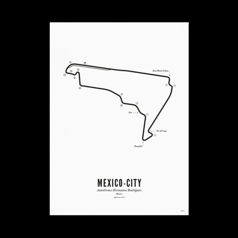 Poster Mexico Circuit A4 21 x 29,7 cm GP Mexico F1