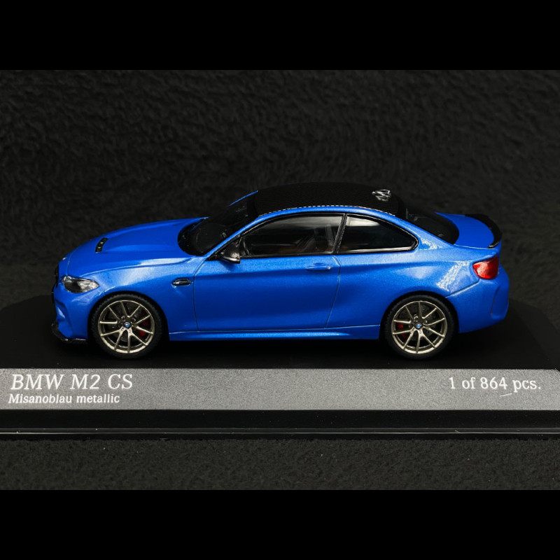 BMW M2 CS 2020 Typ F87 Blau metallic / Goldfelgen 1/43 Minichamps 410021025