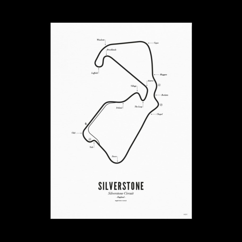 Affiche Circuit Silverstone B2 50 x 70 cm GP Grande-Bretagne F1 Poster