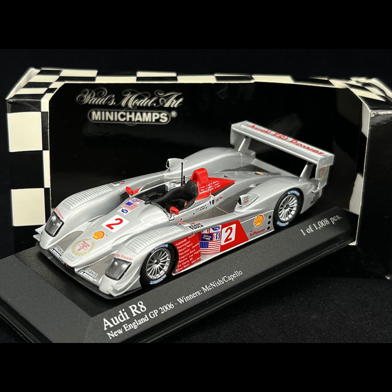 Audi R8 n° 2 Vainqueur New England GP 2006 1/43 Minichamps 400061302
