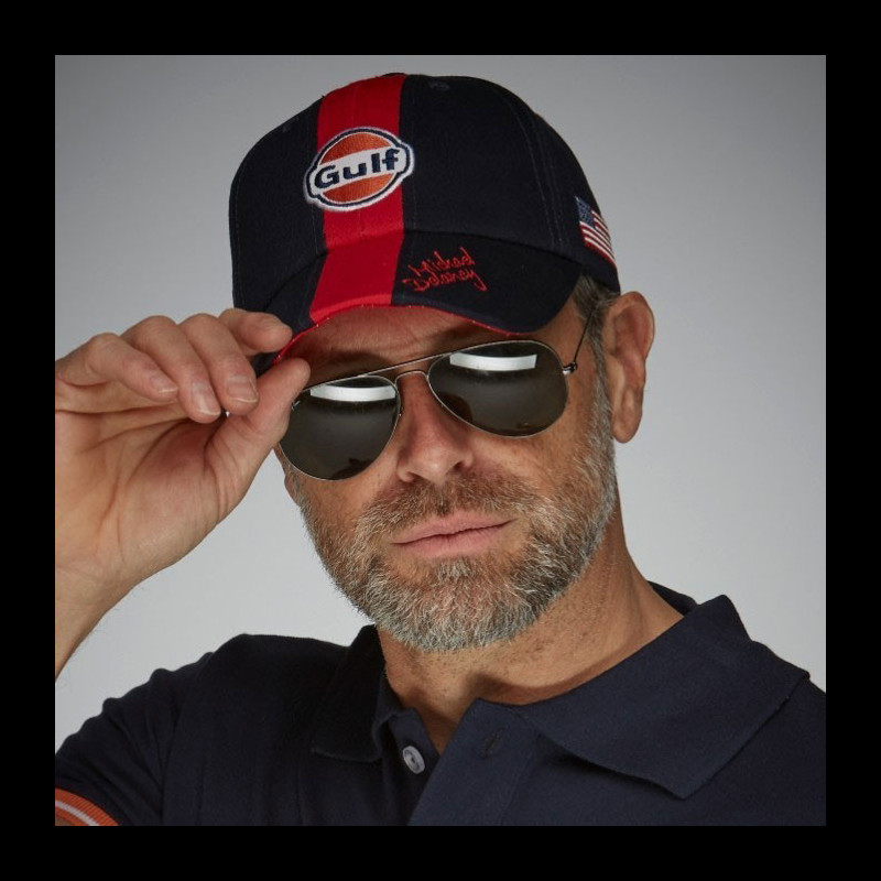 Duo Gulf Polo Chequered Collar + Cap Steve McQueen Navy blue