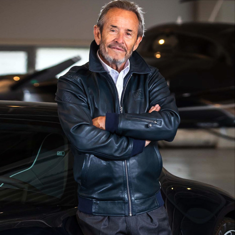 Leather jacket Jacky Ickx x 24h Le Mans Collection Navy blue 26974-1000 ...