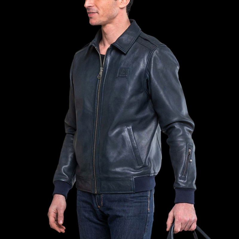 Leather jacket Jacky Ickx x 24h Le Mans Collection Navy blue 26974-1000 ...