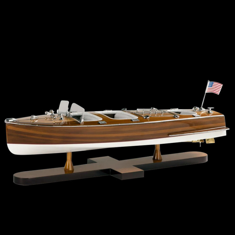 Maquette Bateau Triple Cockpit d'inspiration "Chris Craft" 64 cm 1/12 Bois