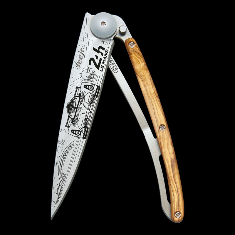24h Le Mans Messer 100 Jahre Tagesausgabe Tattoo Titan Olivenholz Deejo ...