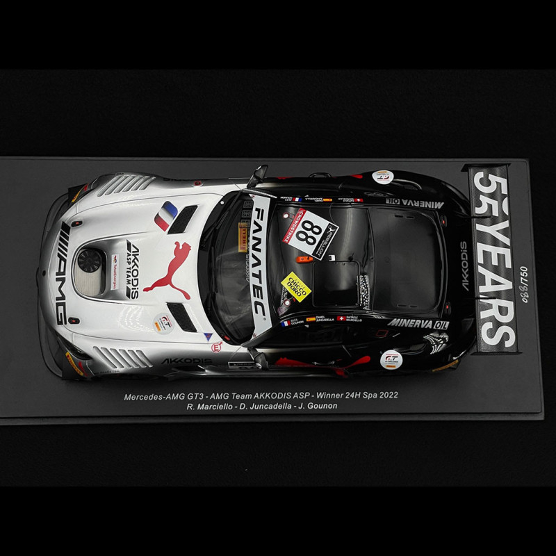 Mercedes AMG GT3 n° 88 Winner 24h Spa 2022 Akkodis ASP 1/18 Spark 18SB050