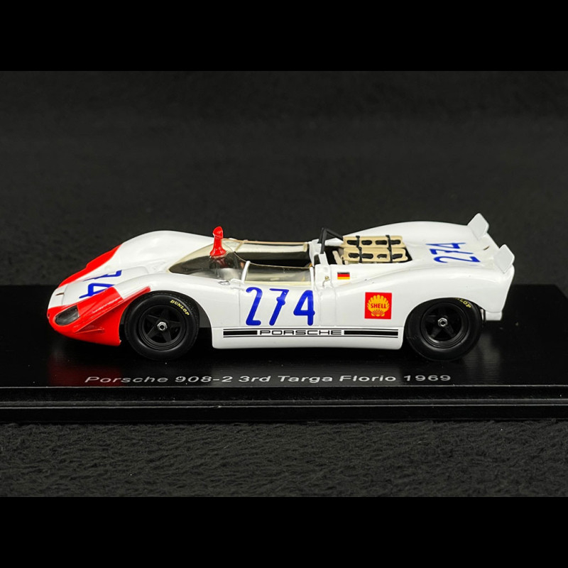 Porsche 908 /02 n° 274 3ème Targa Florio 1969 Hans Herrmann 1/43 Spark S9246