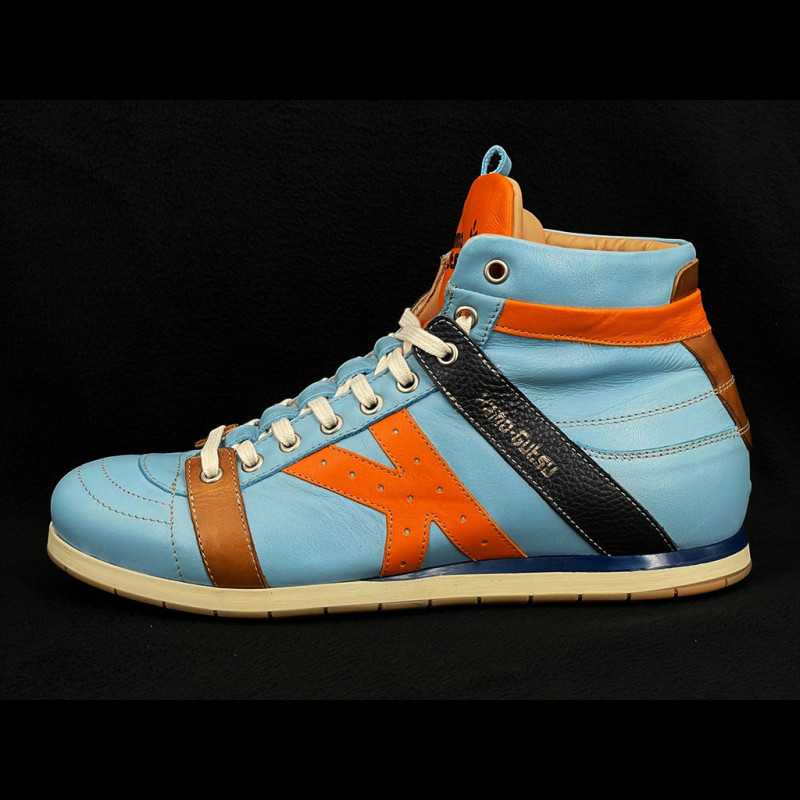 Kamo-Gutsu Shoes The Original Tifo 142 Leather Gulf blue / Orange ...