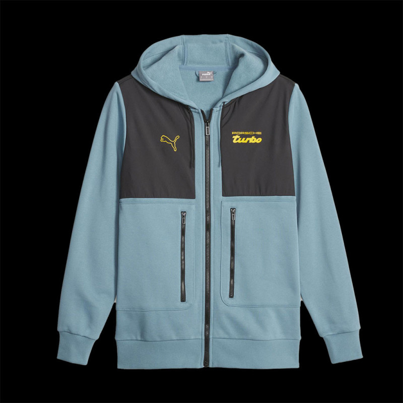 Porsche Jacket Turbo Puma Blue / Black Hooded Jacket 621023-02 - Men