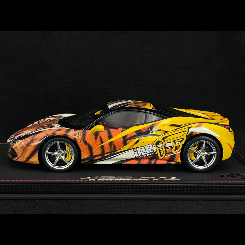 Ferrari 488 GTB IPE Tiger 2016 Yellow / Orange 1/18 BBR Models P18221