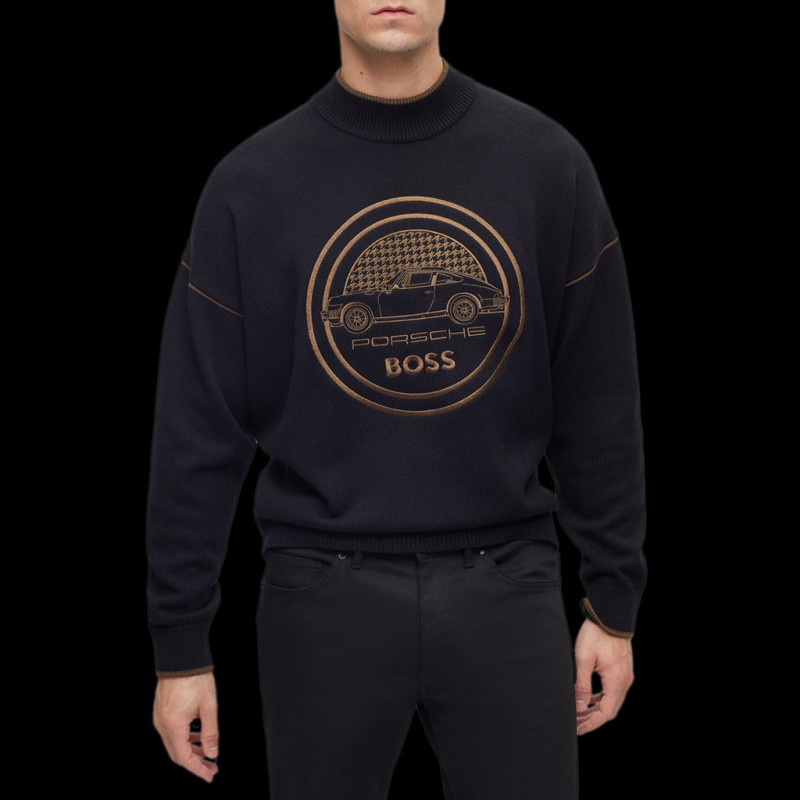 Porsche x BOSS Sweatshirt Capsule-Logo Cotton / Wool Black BOSS ...