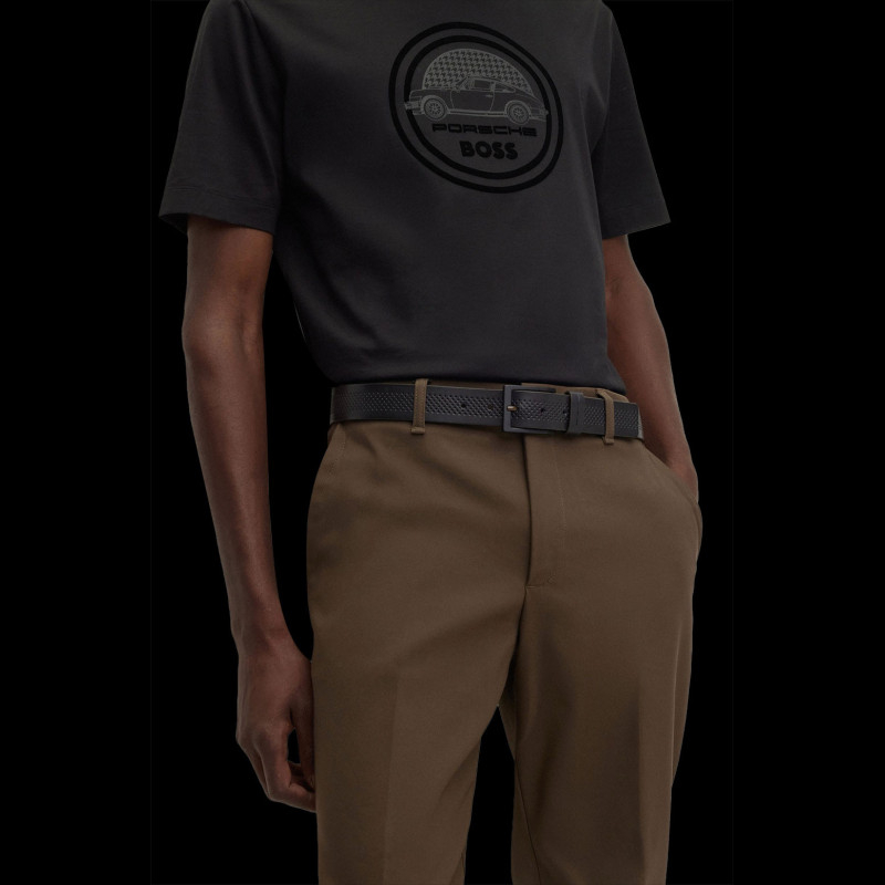 Porsche x BOSS Belt Black Perforated Leather BOSS 50500148_001 - Men