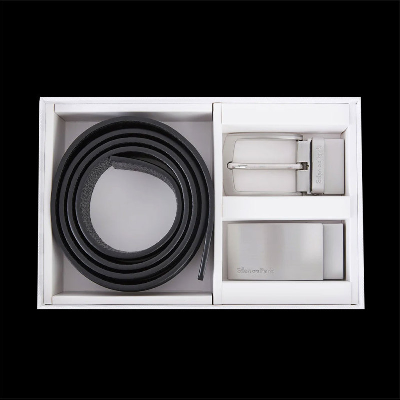 Eden Park Belt Black Leather Set of 2 Buckles H23ACTPK0001