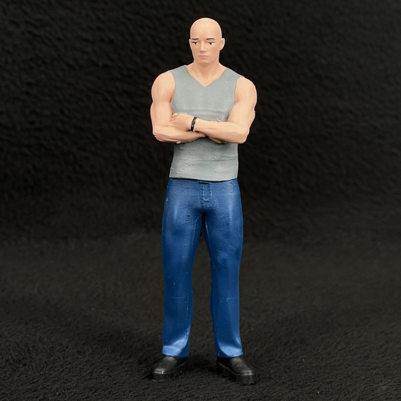 Figurine muscle man Street race driver Diorama 1/18 Premium 18005