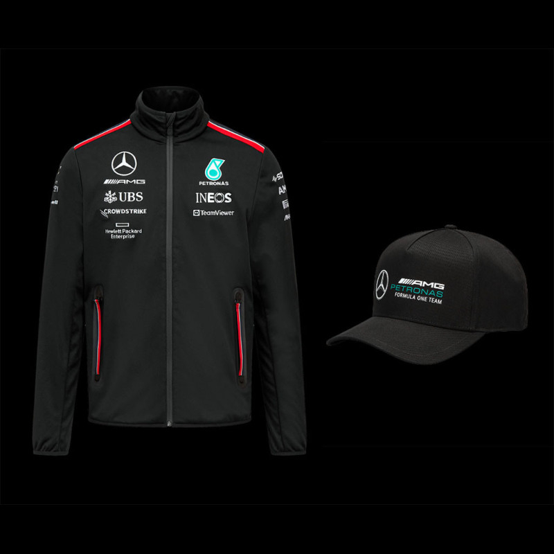 Duo Mercedes Jacket F1 Softshell + Mercedes Cap F1 Team Hamilton Russell