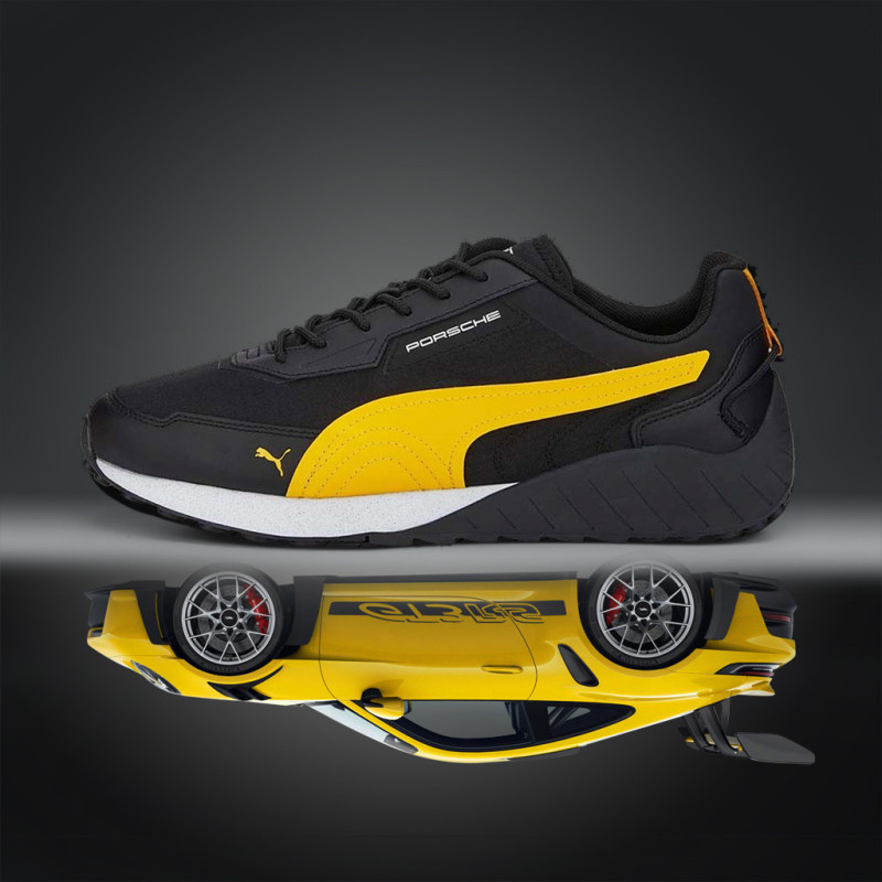Chaussure Porsche 911 Turbo 3.0 Speedfusion Puma Sneaker Noir / Jaune ...