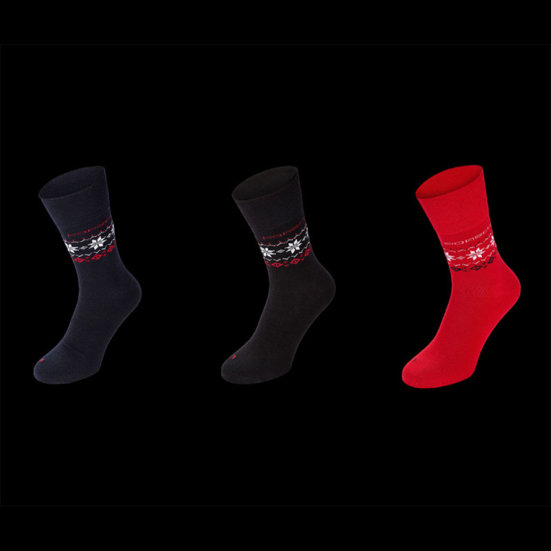 Porsche Socks 3 pairs Christmas Design Red / Black / Navy Blue ...