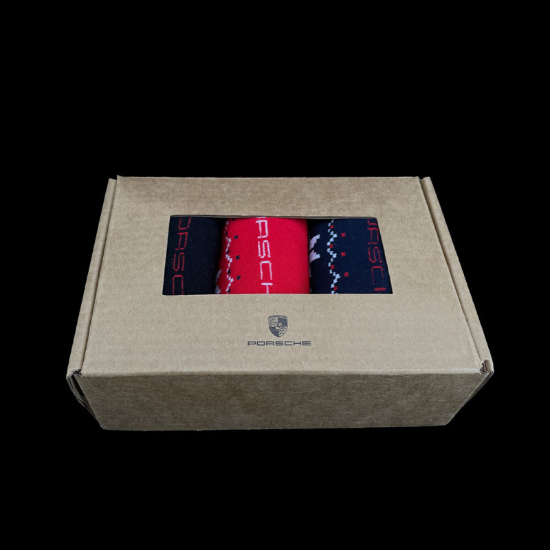 Porsche Socks 3 pairs Christmas Design Red / Black / Navy Blue ...