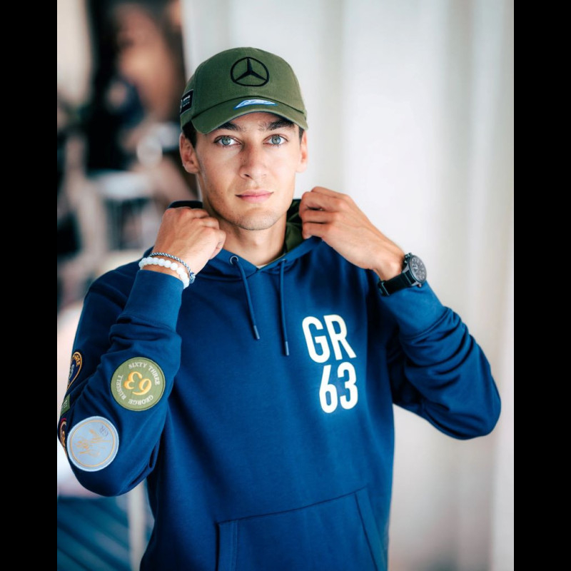 Mercedes AMG Sweatshirt F1 Team George Russell Vintage Navy Blue ...