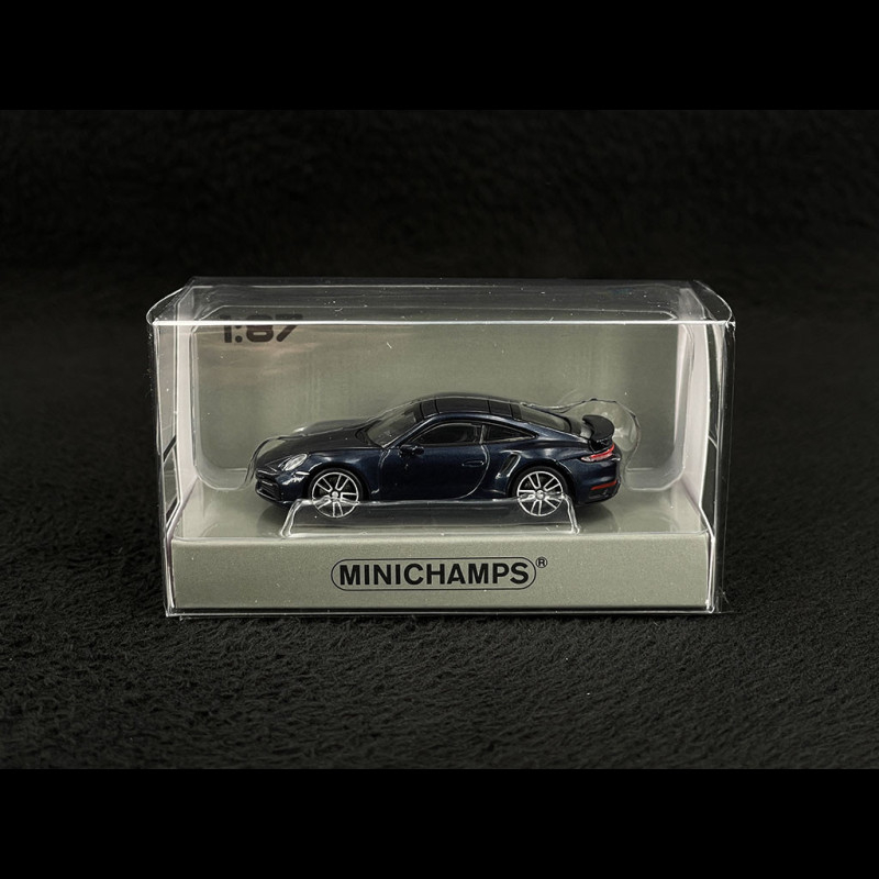 Porsche 911 Turbo S Type 992 2020 Night blue metallic 1/87 Minichamps ...