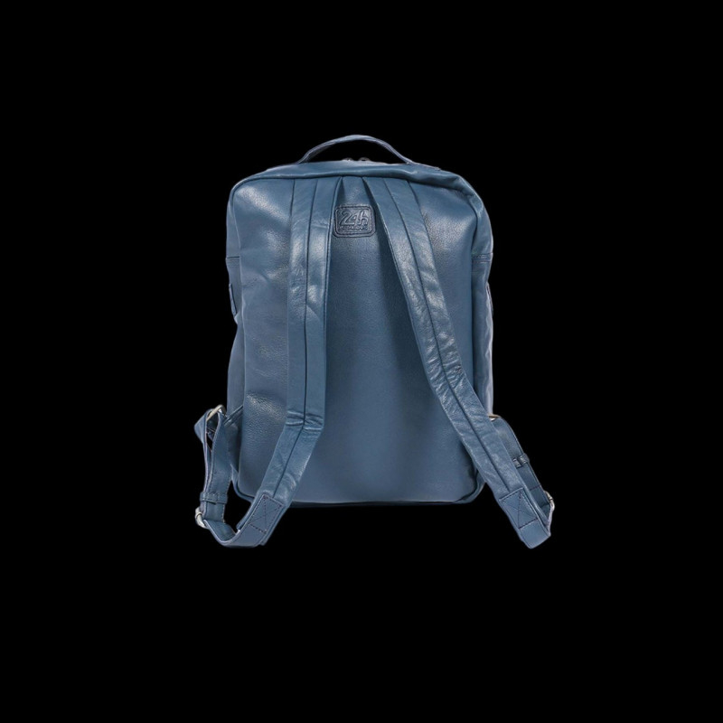 Leather Backpack Steve McQueen 24H Du Mans Aurac Royal Blue