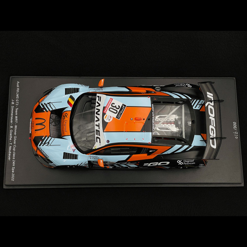 Audi R8 LMS GT3 n° 30 Vainqueur 24h Spa 2022 Team WRT 1/18 Spark 18SB052