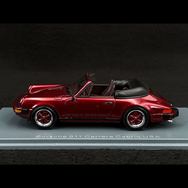 Porsche 911 Carrera Cabriolet USA 1985 Rouge rubis métallisé 1/43 Neo 43252