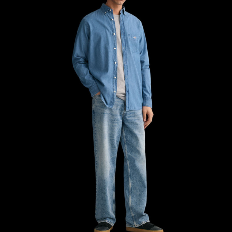 Gant shirt Faded Indigo Blue 3000400-980