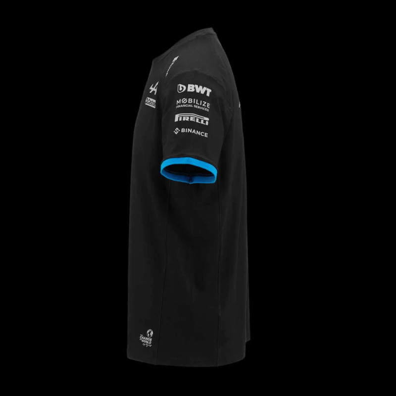 Alpine T-shirt F1 Team Ocon Gasly Kappa Black / Blue Cotton 321F34W-A12 ...