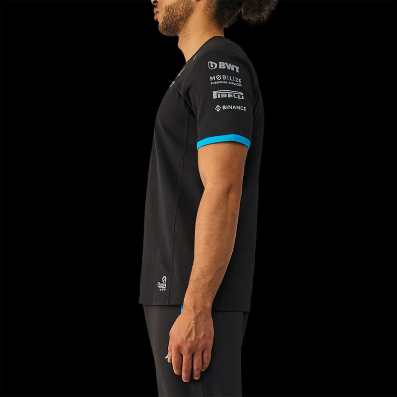 Alpine T-shirt F1 Team Ocon Gasly Kappa Black / Blue Cotton 321F34W-A12 ...
