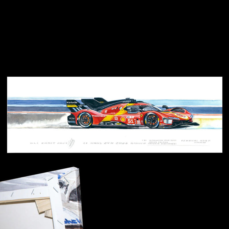 Ferrari 499P n° 51 Winner 24h Le Mans 2023 100 x 30 cm Canvas on wooden ...